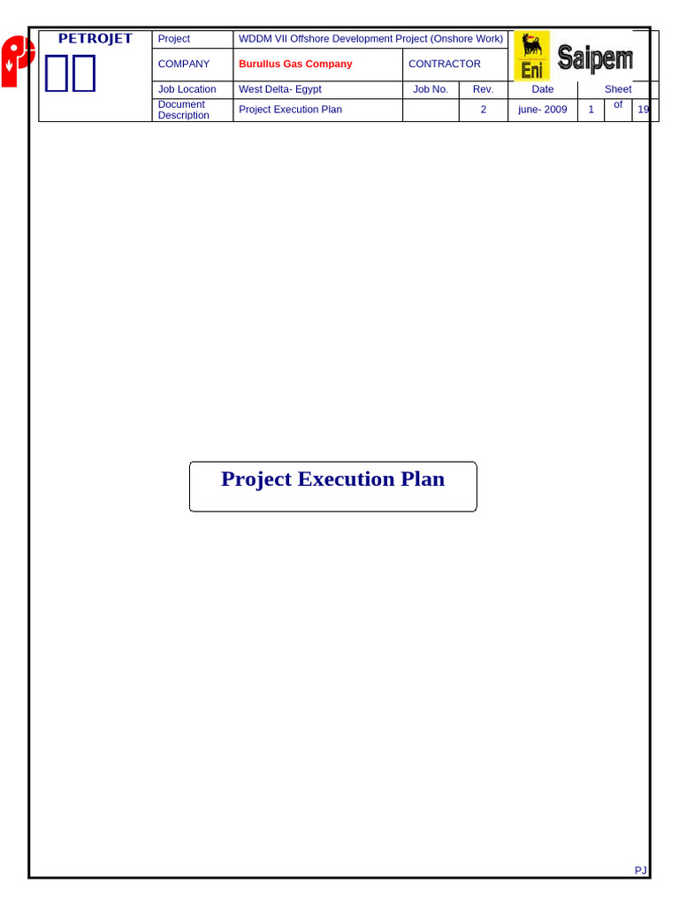 Execution Plan FINAL REV.02 | PDF | Pipe (Fluid Conveyance) | Drilling