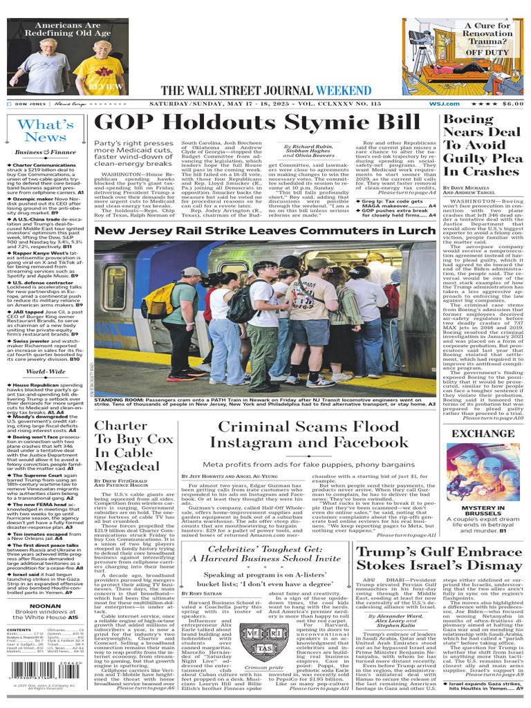 The Wall Street Journal Weekend - May 17 18, 2025 | PDF | Boeing