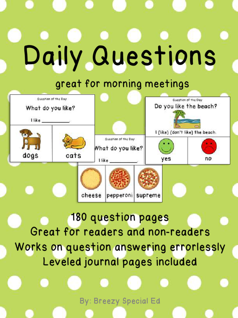Daily Questions: Great For Morning Meetings | PDF