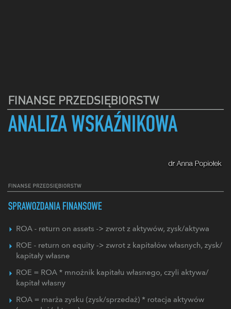 Analiza - Wskaźnikowa-Interpretacje 2 | PDF