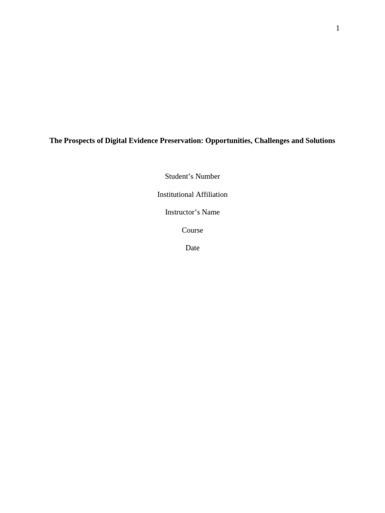 Challenges in Digital Evidence Preservation | PDF | Digital Forensics ...