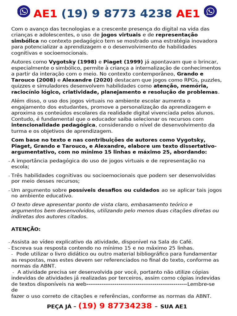 Atividade 1 - Ped - Literatura Infantil e Ludicidade - 53_2025 | PDF | Pedagogia | Aprendizado