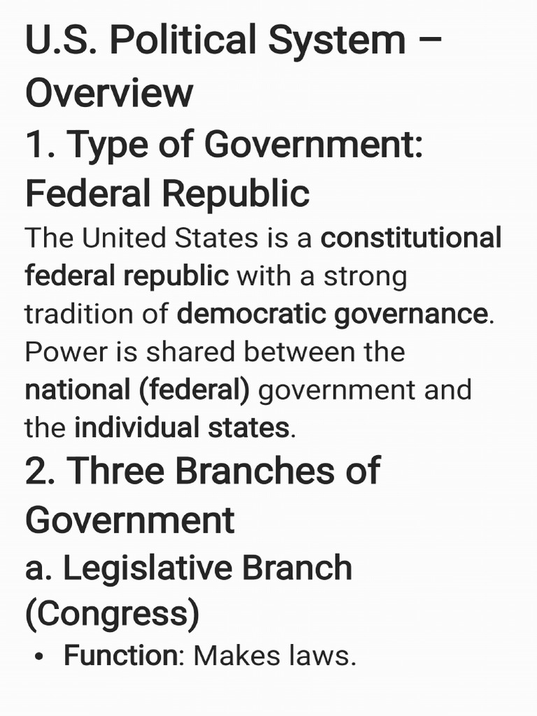 US Political System | PDF