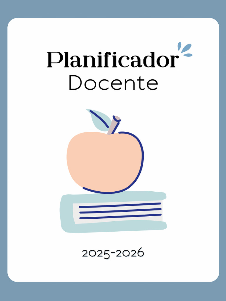 Planificador Docente 2025 - 2026 Simple Azul Añil | PDF