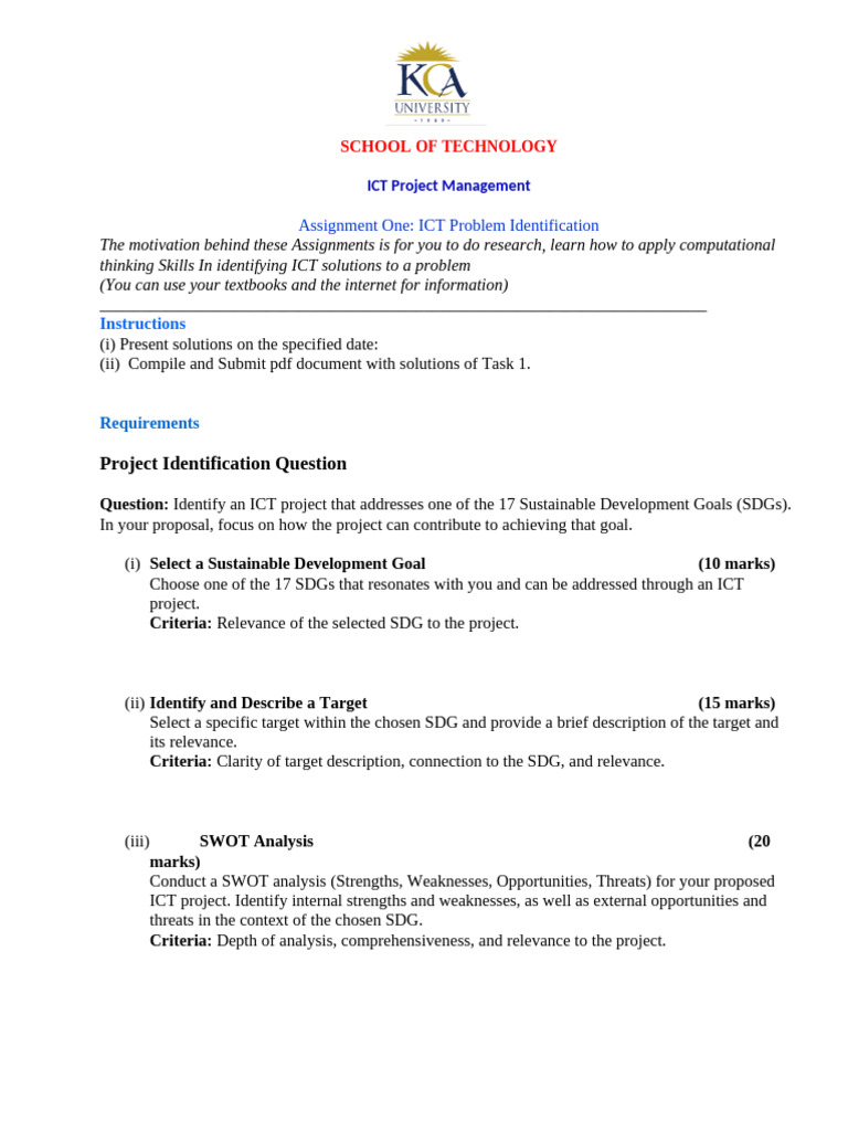 ICT Project for Sustainable Development Goals | PDF | Swot Analysis ...