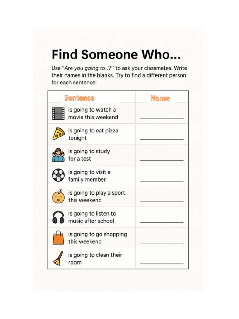 Find Someone Who - Print Activity | PDF