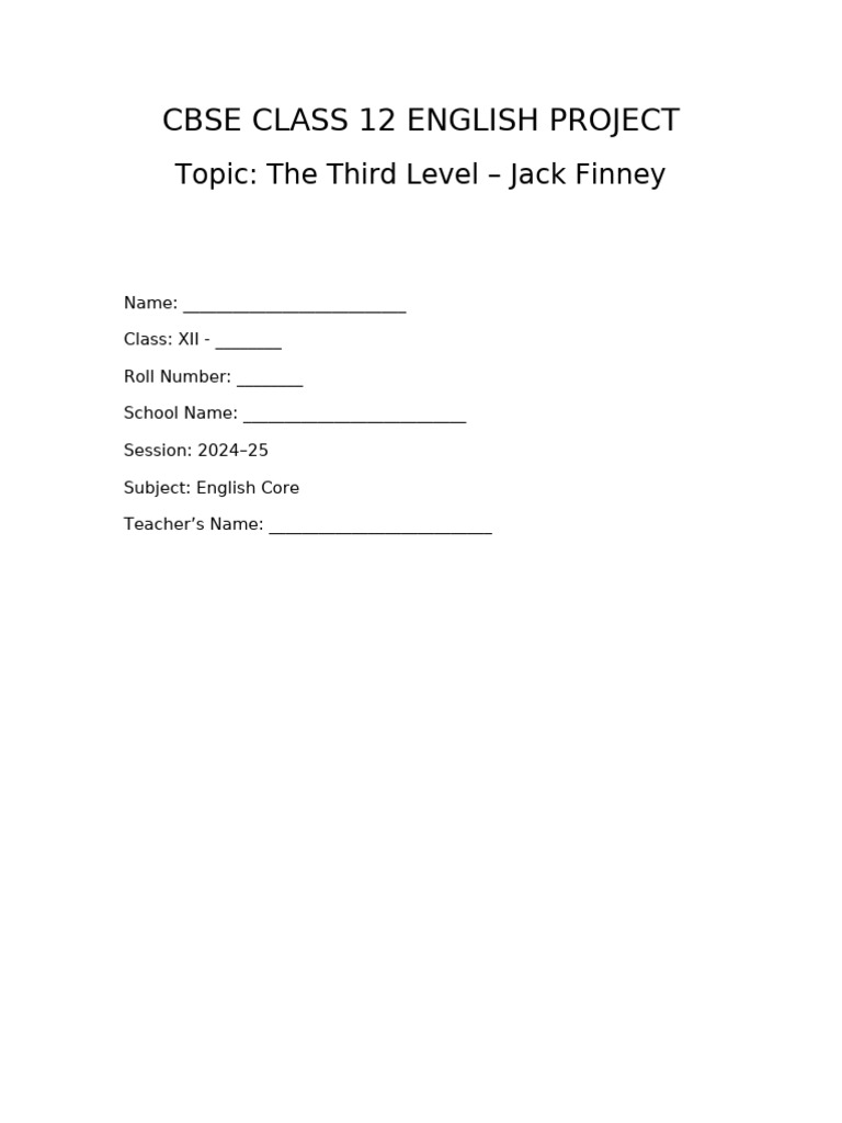 Exploring Themes in "The Third Level" | PDF | Nostalgia | Mind