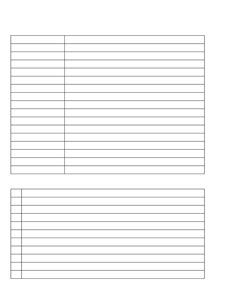 Daily Weekly Checklist Table Format | PDF