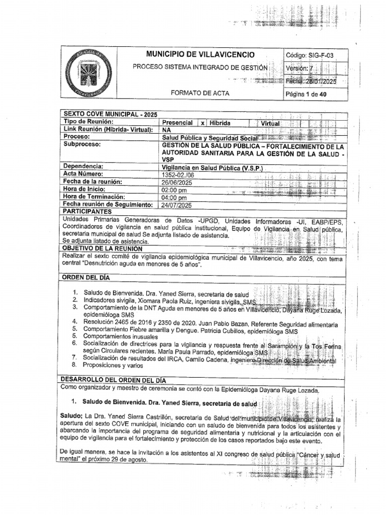 Acta Cove Vi Cove Municipal Firmada - 20250626 | PDF