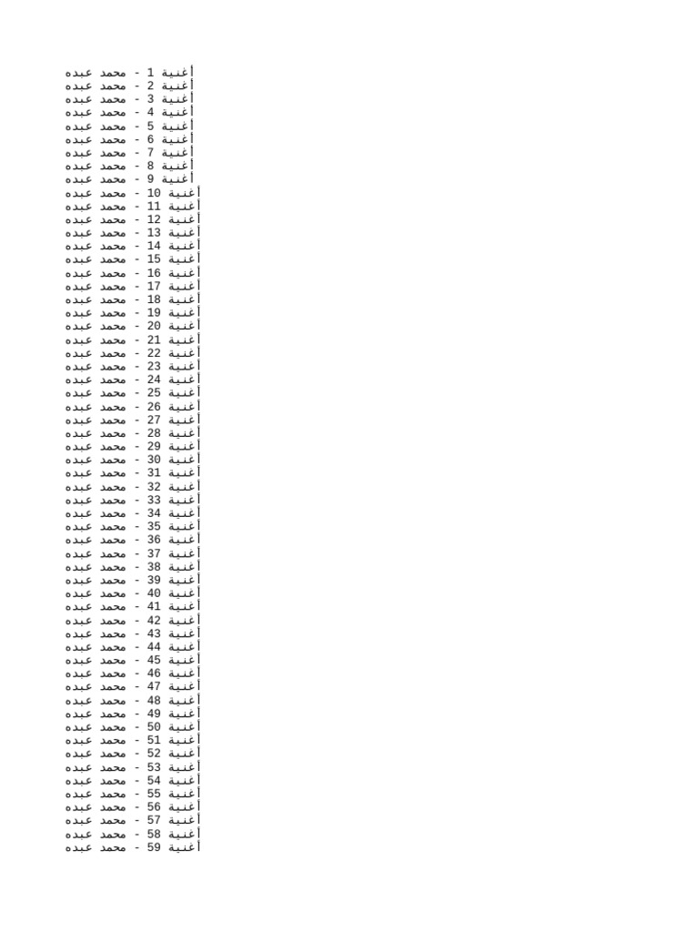 Mohammed Abdu Songs List | PDF