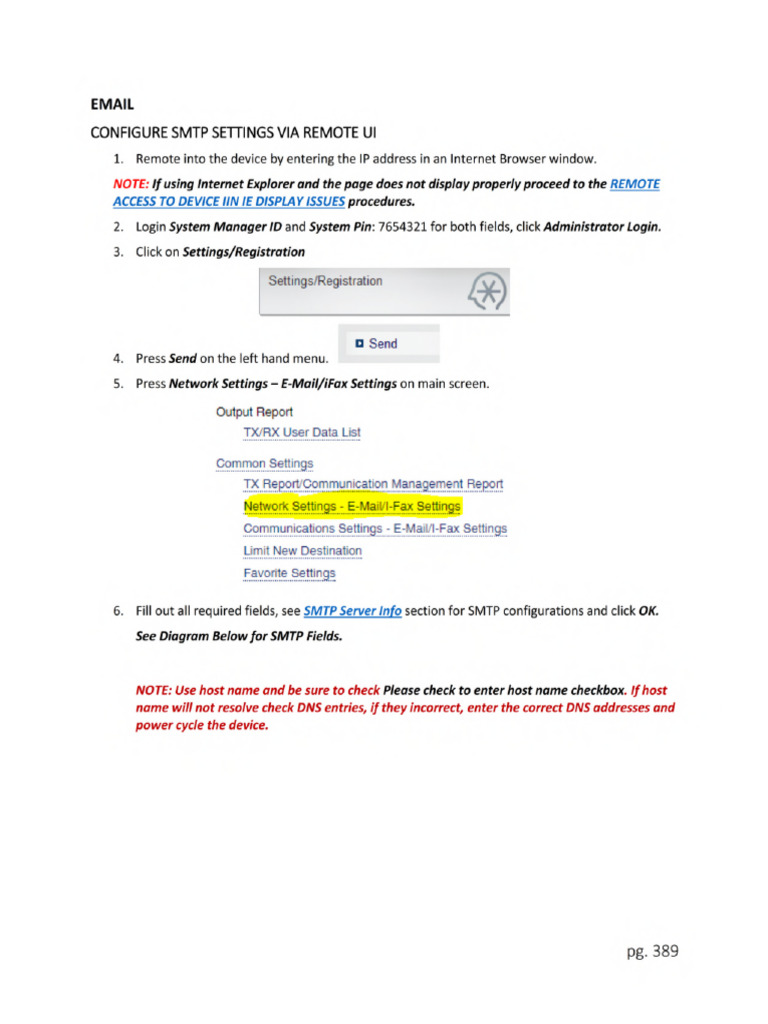 Canon - SMTP Configuration | PDF