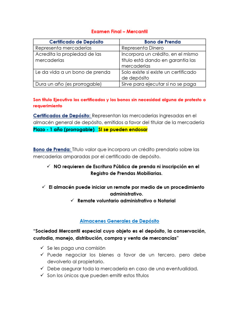 Examen Final - Mercantil | PDF | Ley común