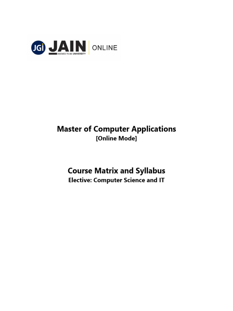 MCA Course Matrix Syllabus Sem II CS and IT | PDF | Cryptography | Relational Database