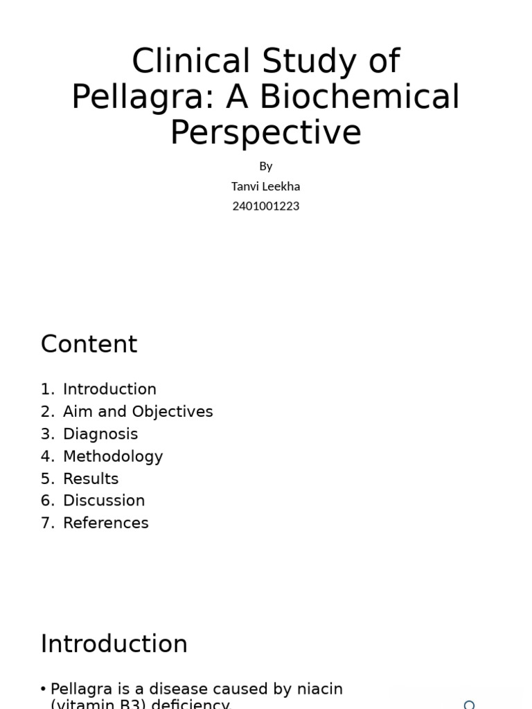 Clinical Study of Pellagra Tanvi | PDF | Neuropsychiatry | Human ...