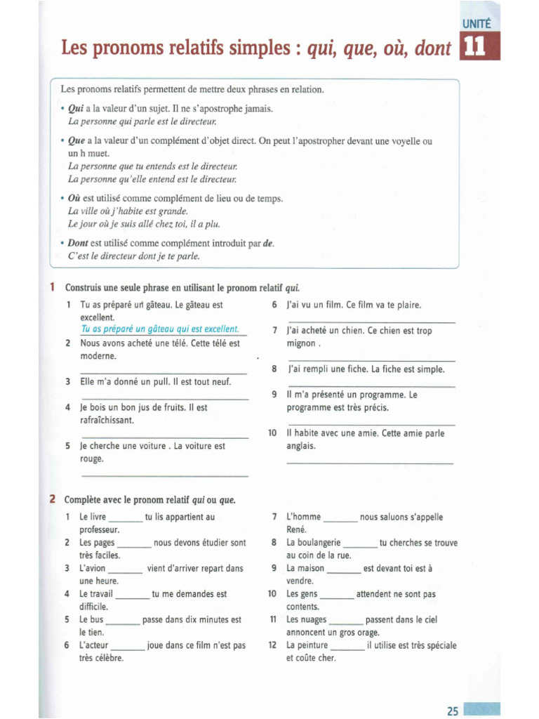 Pronoms Relatifs | PDF