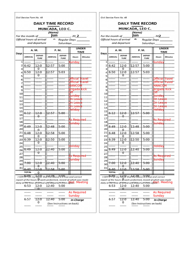June 2025 Official Travel Schedule | PDF