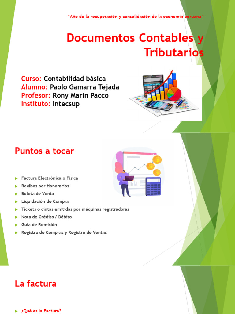 Documentos Contables y Tributarios Exposicion | PDF | Factura ...