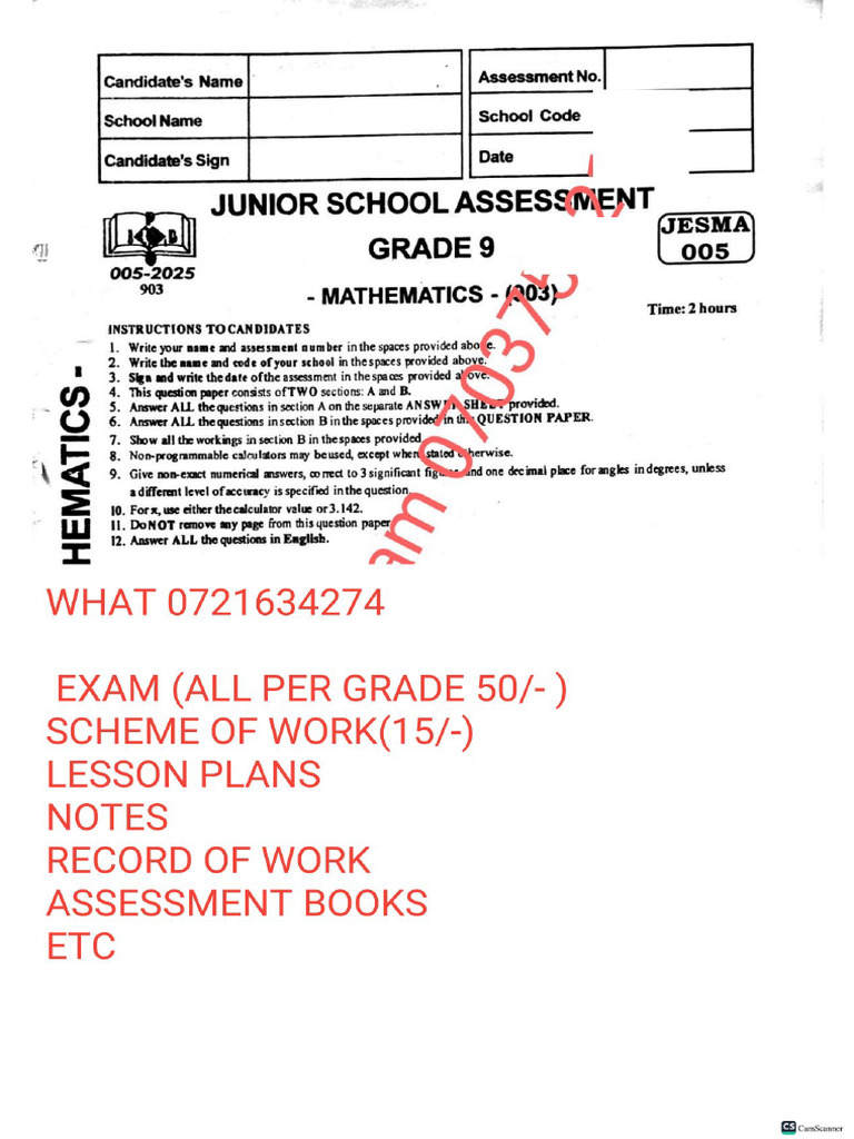Maths Grade 9 Jesma | PDF