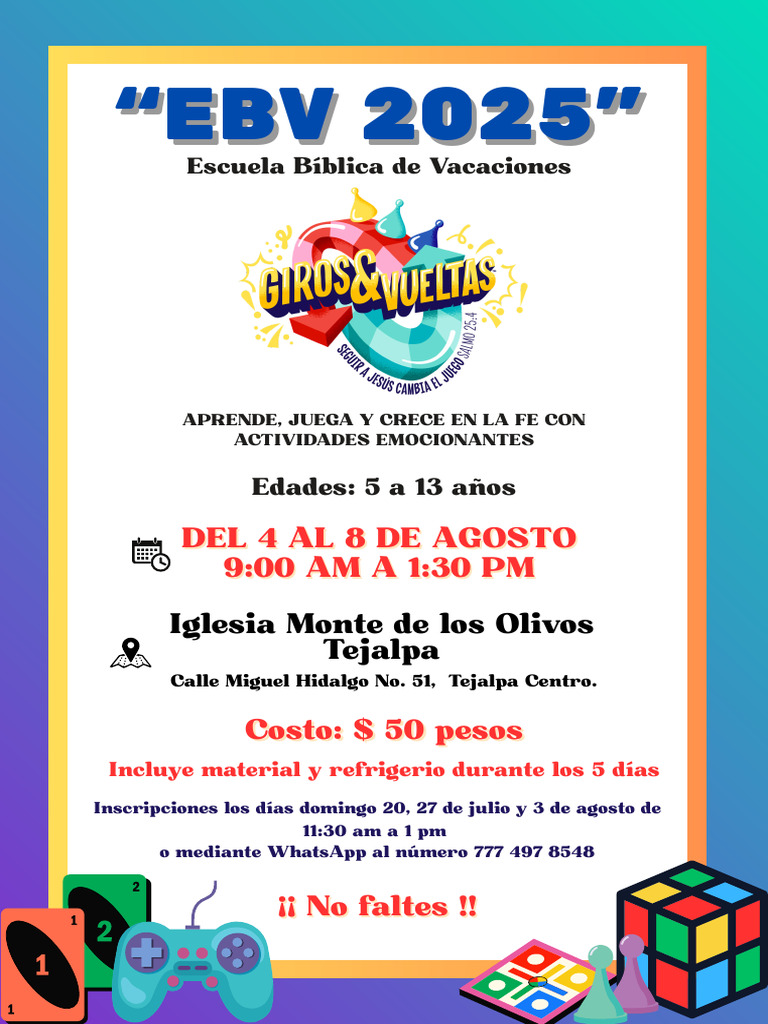 Escuela Bíblica de Vacaciones 2025 | PDF
