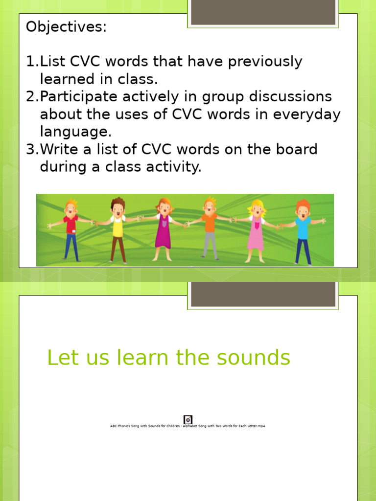 CVC Pattern For Remedial Class | PDF