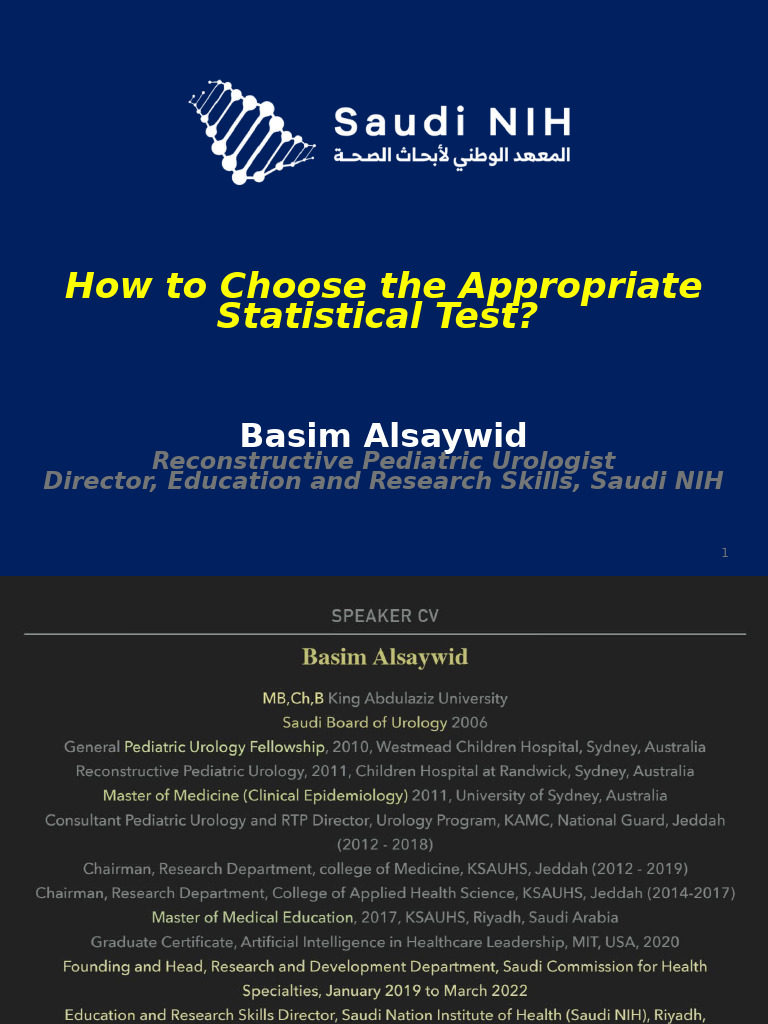How To Choose The Appropriate Statistical Test | PDF | Statistics ...