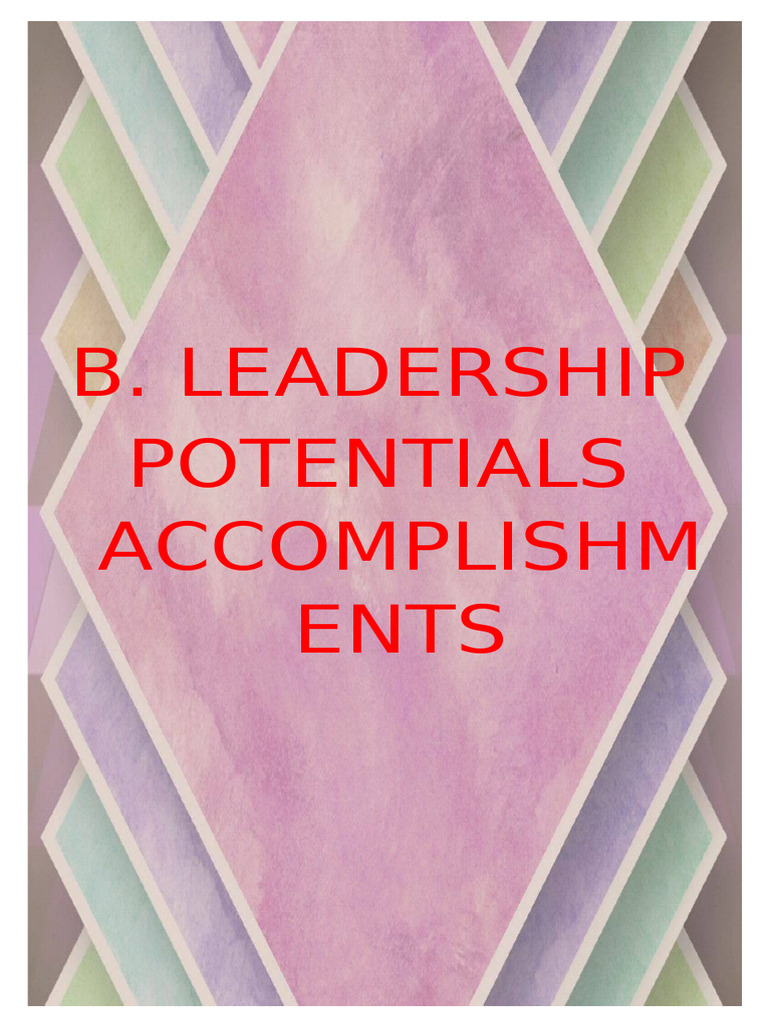 Cover Page for Leadership Accomplishments | PDF