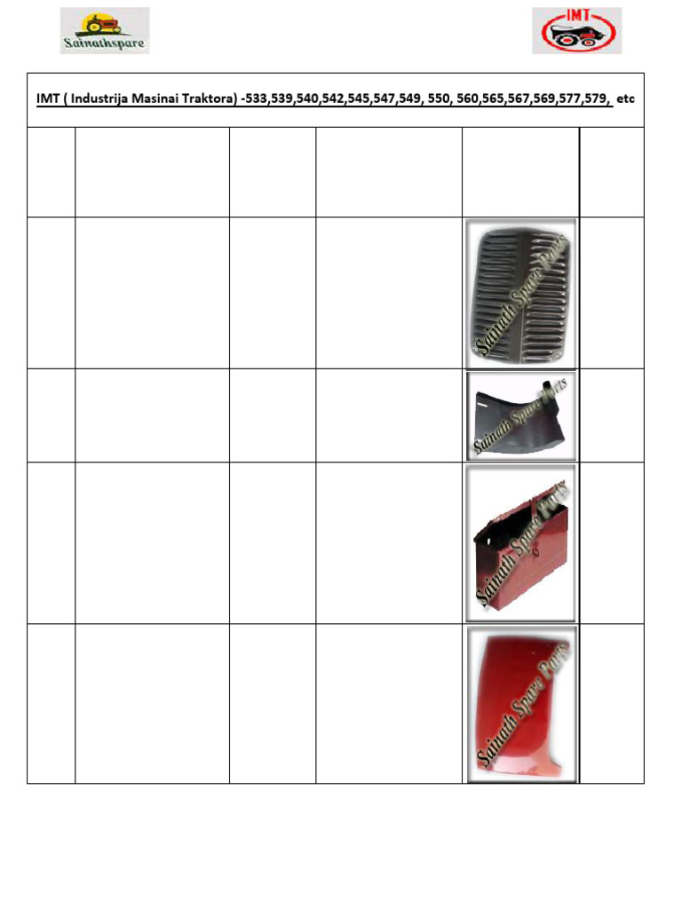 IMT Update List WIthout Complete | PDF | Piston | Axle