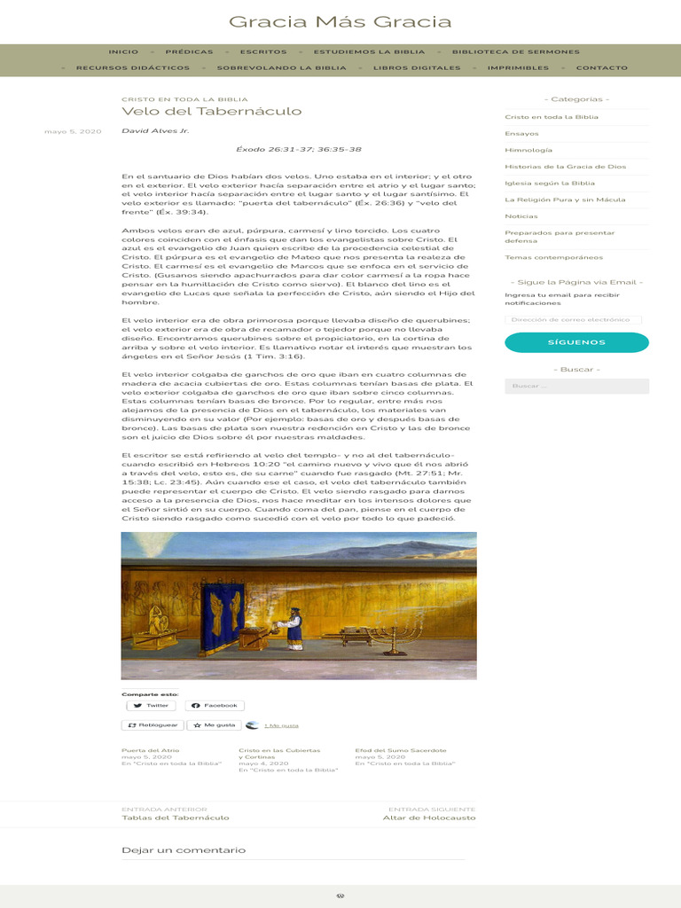 Velo Del Tabernáculo - Gracia Más Gracia | PDF | Cristo (título ...