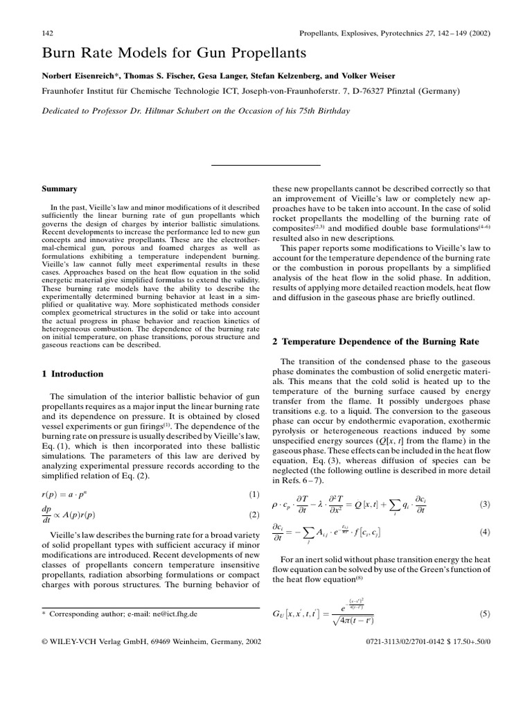 Gun Propellant Burn Rate Models | PDF | Porosity | Combustion