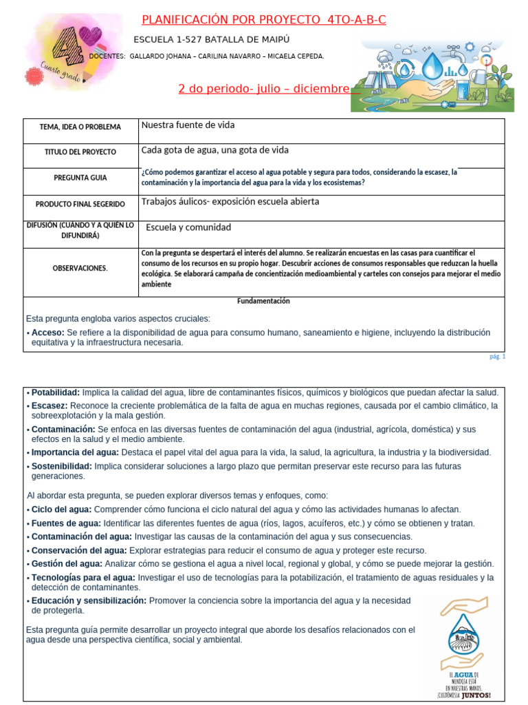 Planificación 2do Abp 4to | PDF | Agua | Triángulo