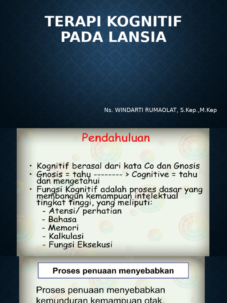 Terapi Kognitif Pada Lansia (Bu Windarti) | PDF
