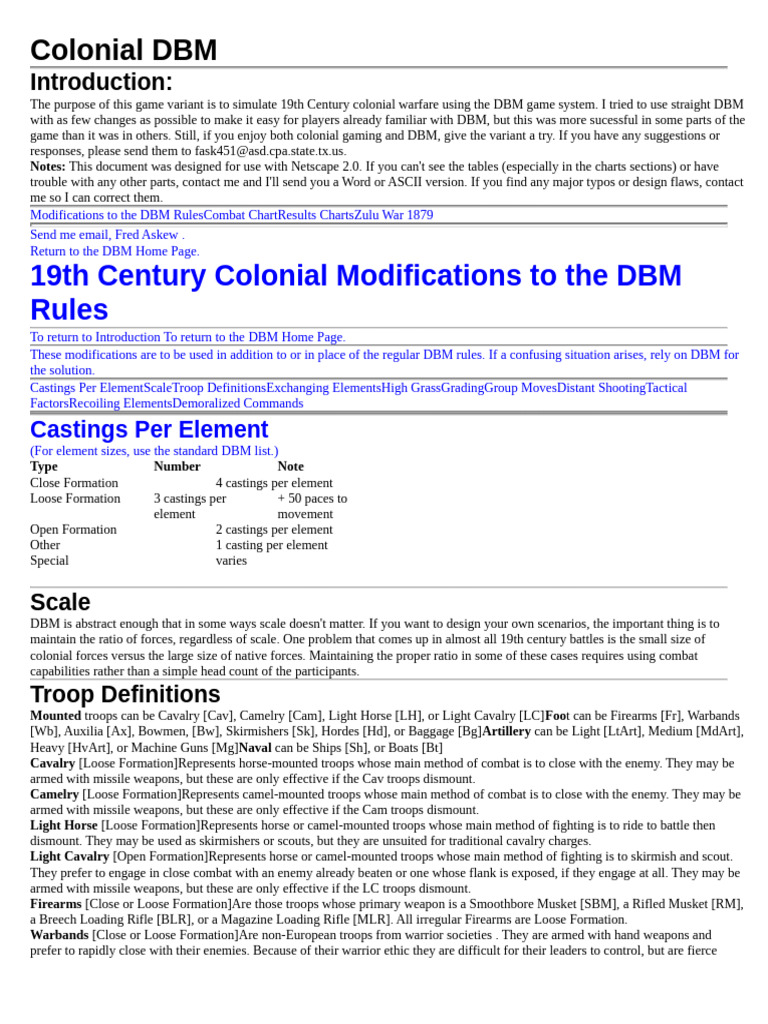 WRG - DBM de Bellis Multitudinis - Colonial Mod [Fred Askew] | PDF ...