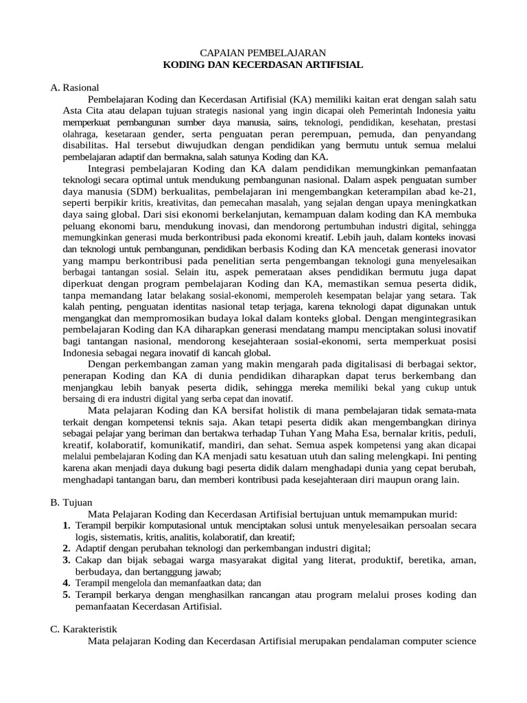 CP SMK Koding Dan Kecerdasan Aritifisial (KKA) | PDF