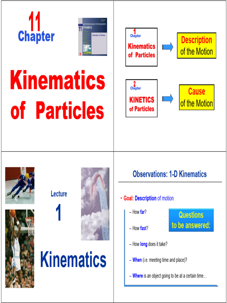Understanding 1-D Kinematics Concepts | PDF | Acceleration | Velocity