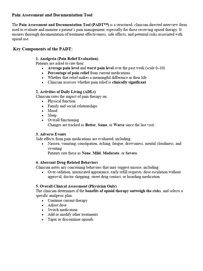 Pain Assessment Documentation Guide | PDF
