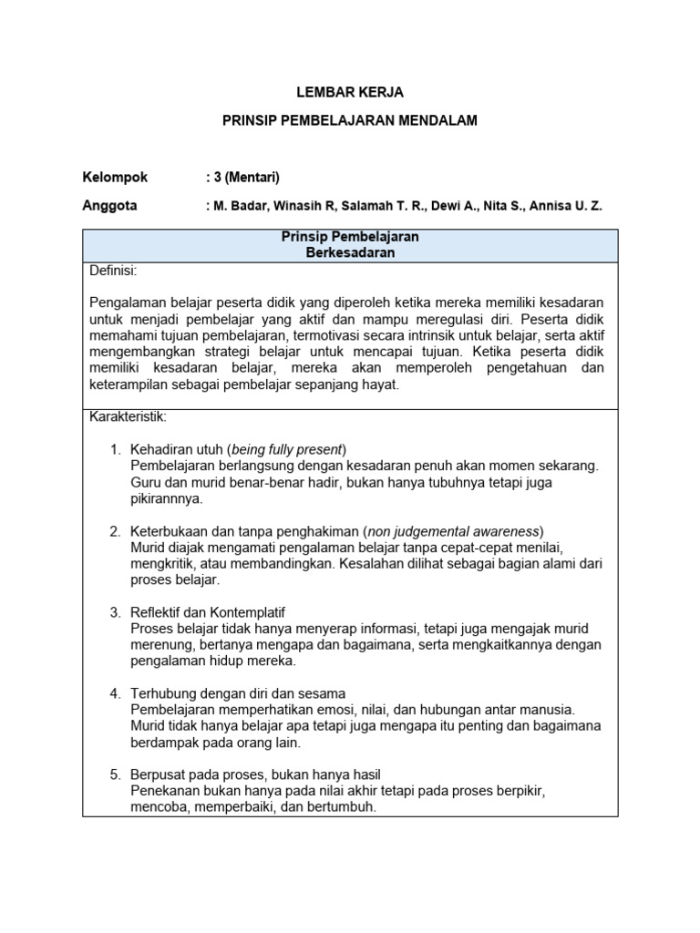 Prinsip Dan Pengalaman Belajar PM | PDF