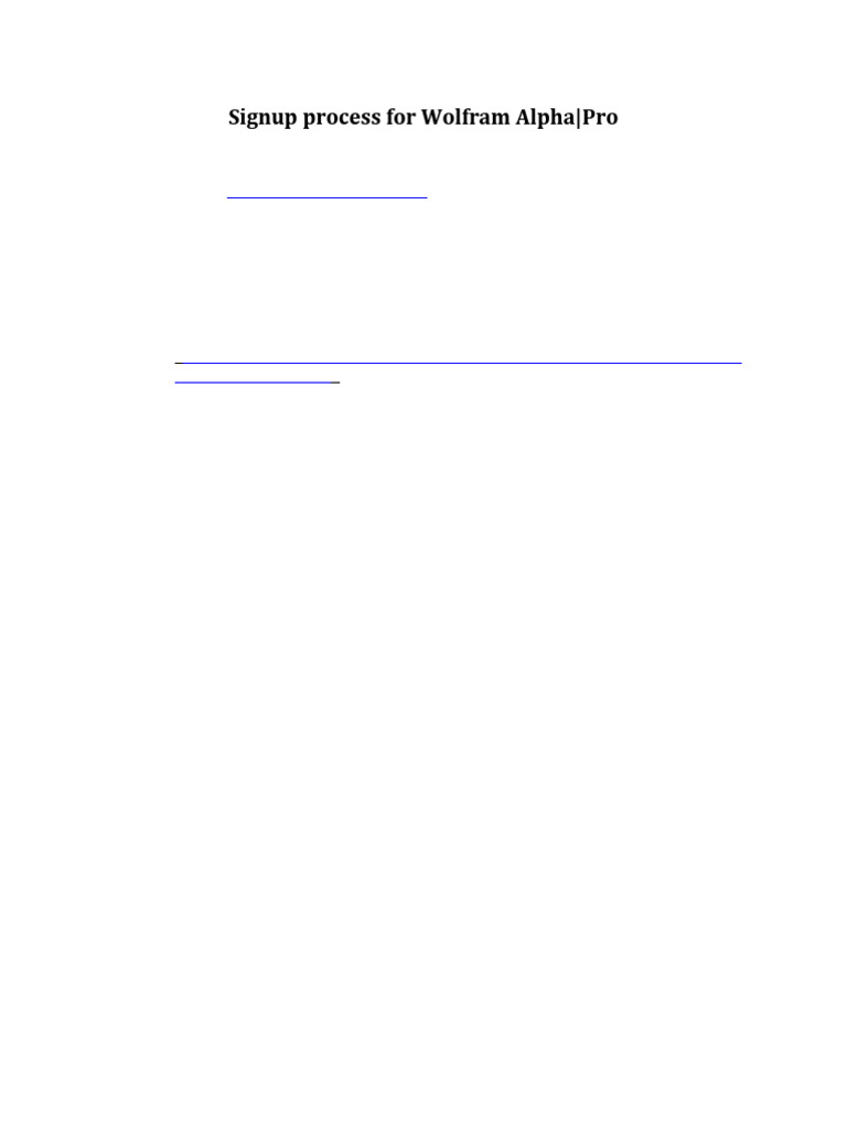 Wolfram Alpha Pro Account Signup Guide | PDF