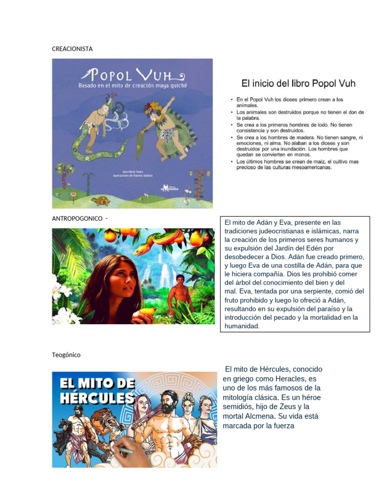 Ejemplos Tipos de Mitos | PDF