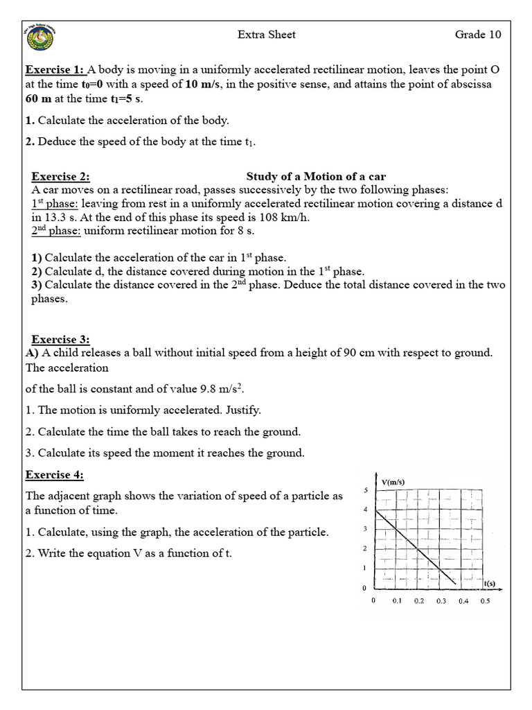 Rect Motion Sheet 2025 | PDF