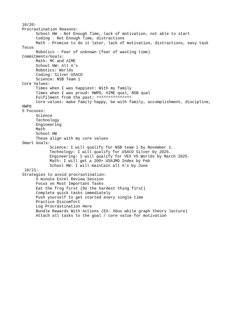 Procrastination Notebook | PDF