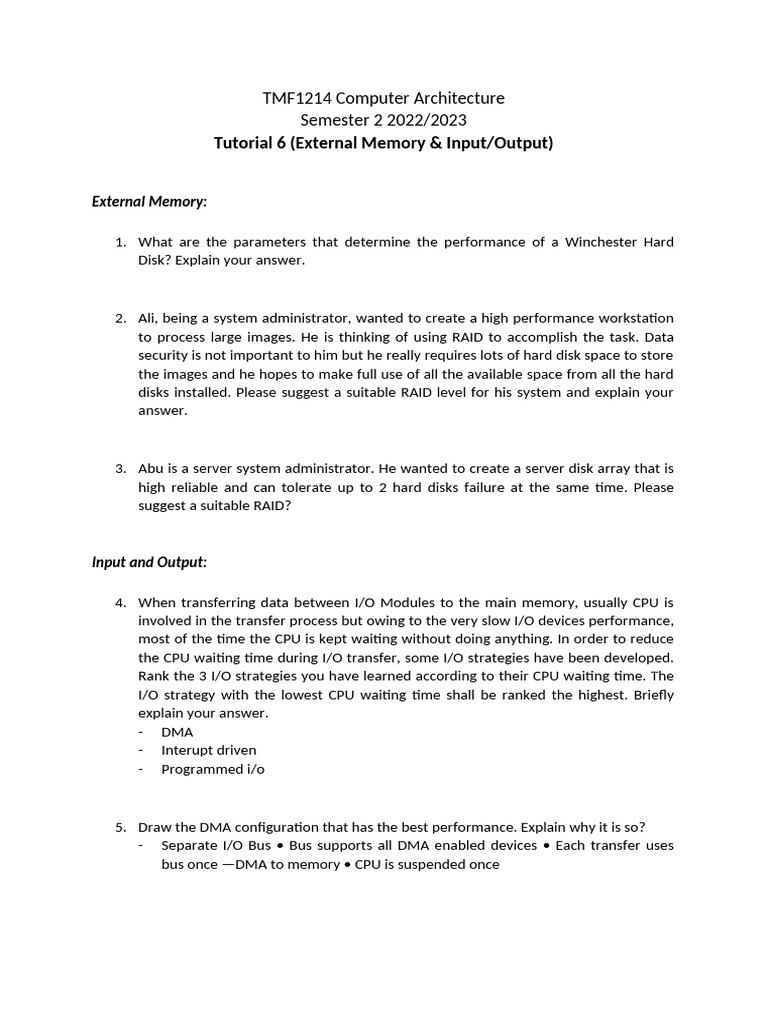 LU 6 (External Memory Input Output) | PDF
