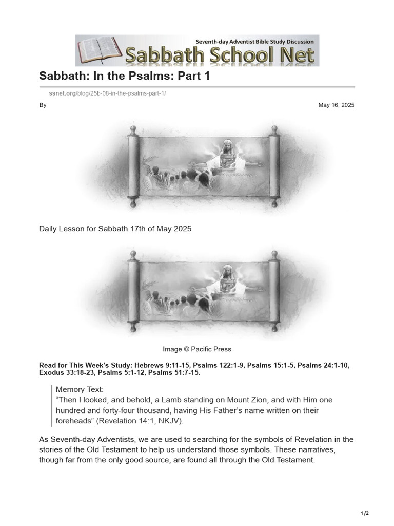 Sabbath in The Psalms Part 1 | PDF