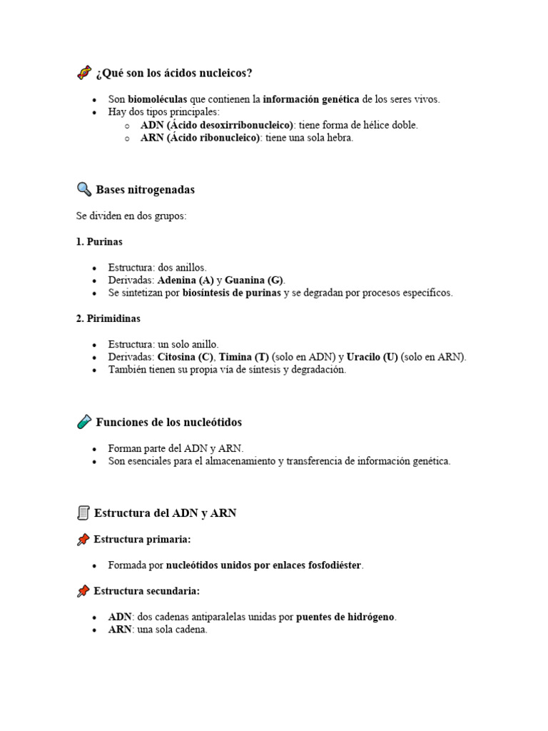 Semana 15 Adn y Arn - Repaso para Semana 15 | PDF