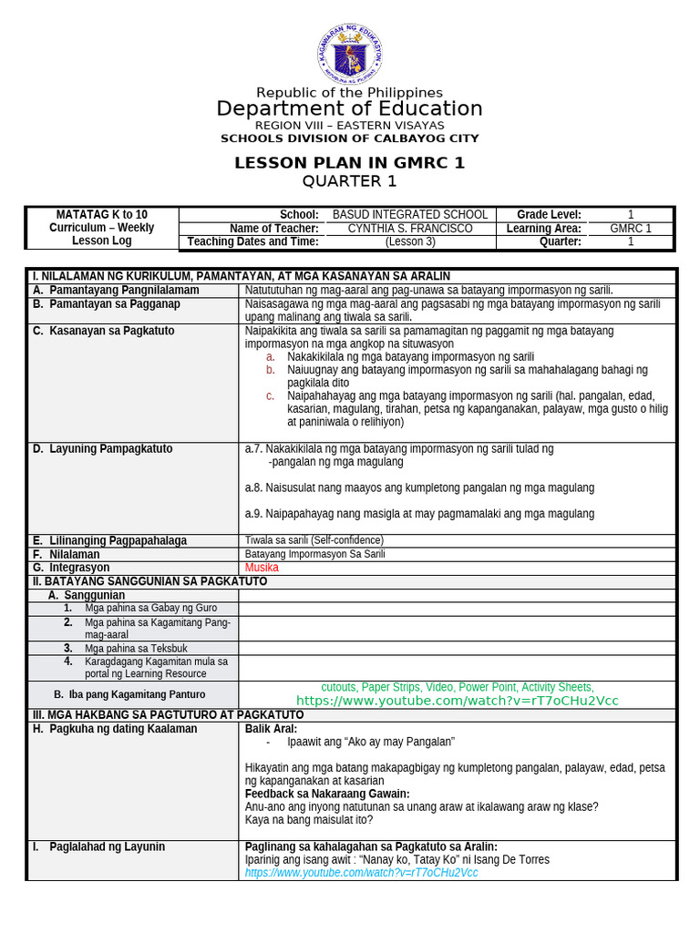 GMRC1 Q1 LC1 LP L3 | PDF