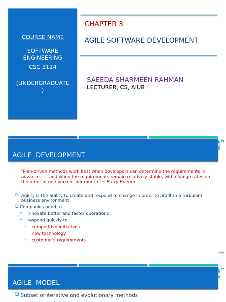 SE - L03 - Agile Software Development 1 | PDF | Agile Software Development | Computing