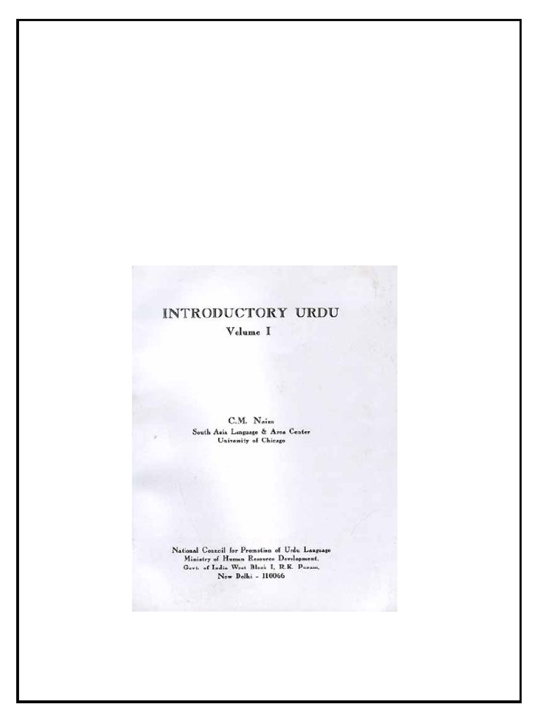 Introductory Urdu 1999th Edition C M Naim Download | PDF