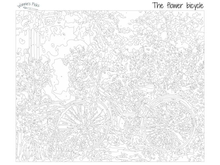 The Flower Bicycle-Paint by Numbers Chart | PDF
