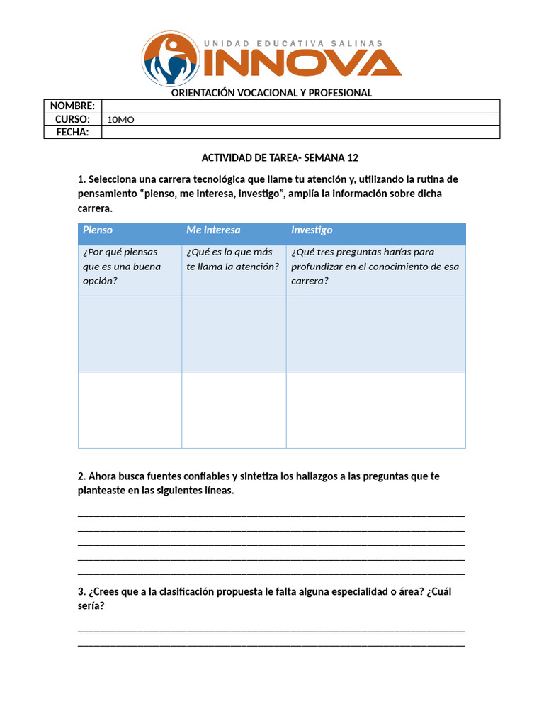 Actividad de Tarea - 9no Semana 12 | PDF