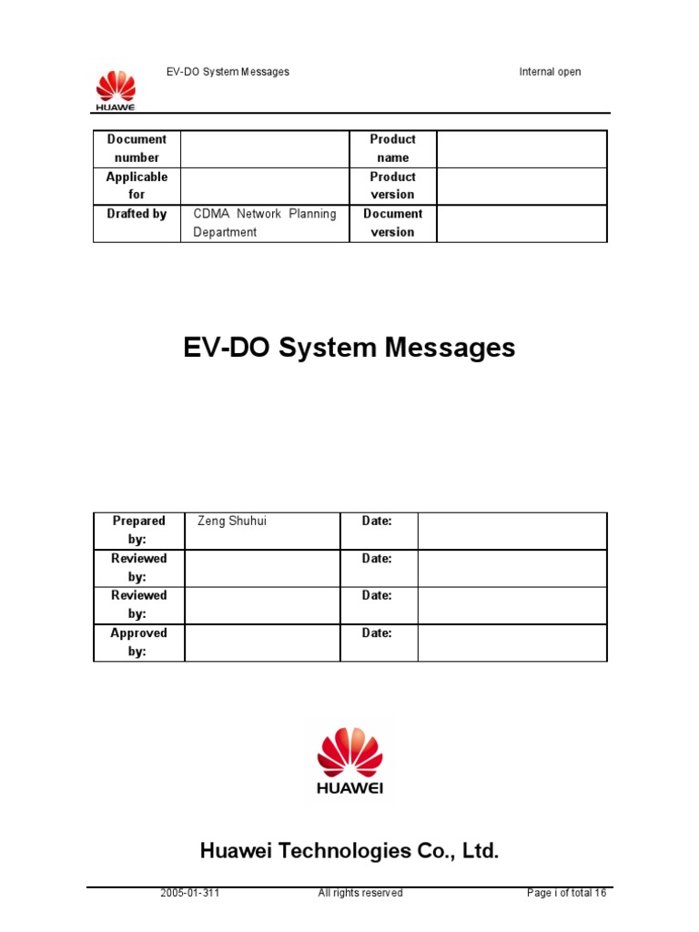 EV DO System Messages 20050106 A 1.0 | PDF | Computer Networking | Data ...