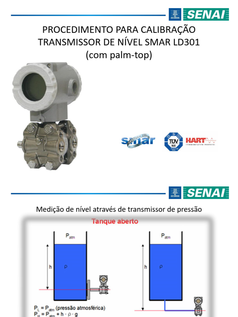 Calibração do Transmissor Smar LD301 | PDF | Calibração | Pressão